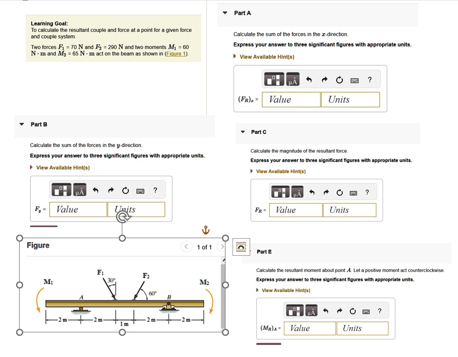 SOLVED: Part A Learning Goal: To calculate the resultant couple and ...