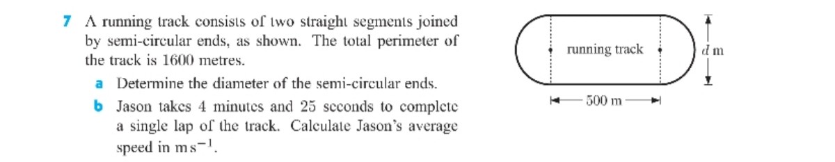 SOLVED: 7 A running track consists of two straight segments joined by ...