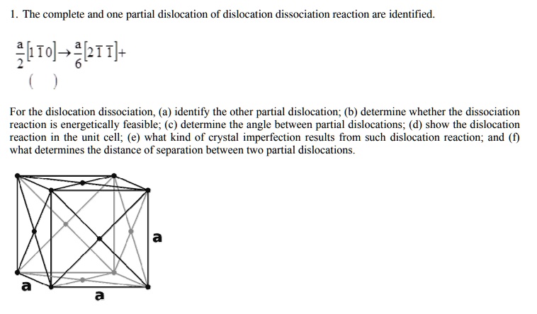 SOLVED: 1. The complete and one partial dislocation of dislocation ...