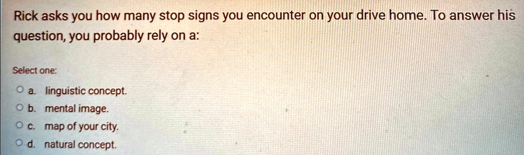 Rick asks you how many stop signs you encounter on your...