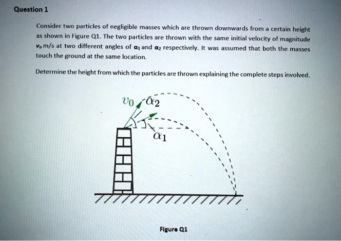 SOLVED: Consider two particles of negligible mass which are thrown ...