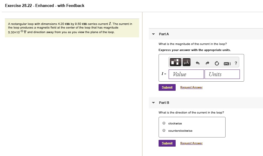 SOLVED: Exercise 28.22 Enhanced with Feedback rectangular lopp with ...