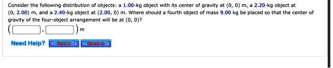 consider the following distribution of objectsa 100 kg object with its ...