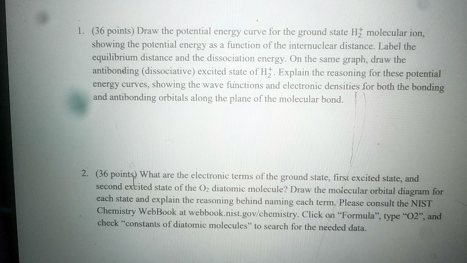 36 points draw the potential energy curve for the ground state hf ...