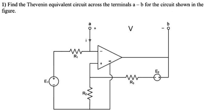 SOLVED: 1) Find the Thevenin equivalent circuit across the terminals a b for the circuit shown ...