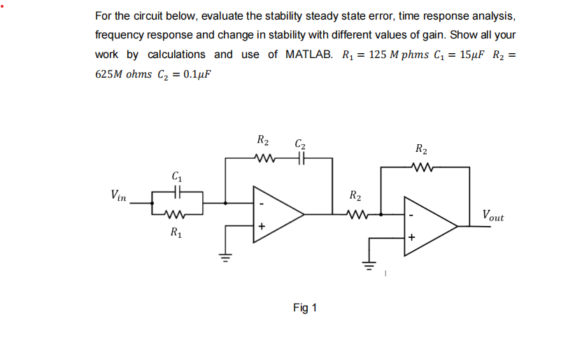 SOLVED: For the circuit below, evaluate the stability steady state ...