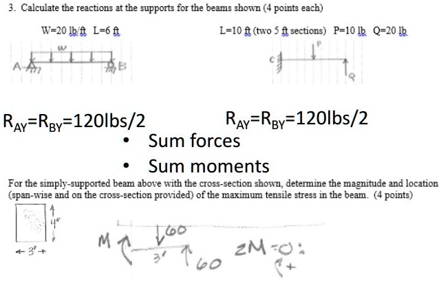 SOLVED: FOR THE SIMPLY SUPPORTED BEAM ABOVE WITH THE CROSS SECTION ...