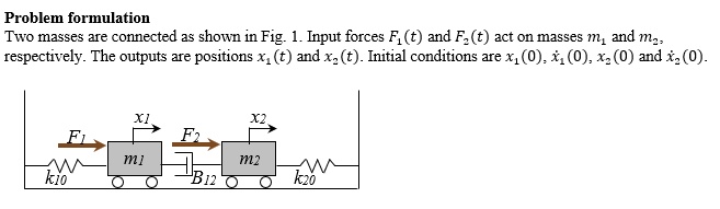 SOLVED: The following problem is of a two-mass system. I have 2 ...