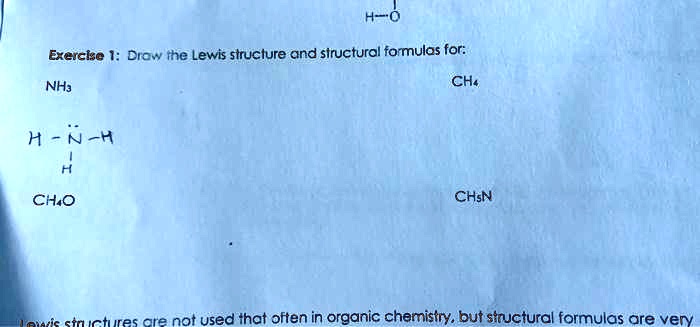 SOLVED: Exercise I: Draw the Lewis structure and structural formulas ...