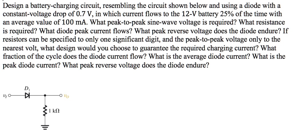 design a battery charging circuit resembling the circuit shown below ...
