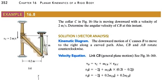 352 chapter 16 planar kinematics rigip body example 168 the collar in fig 16 16a is moving ...