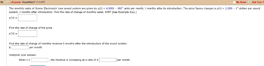 SOLVED: noint WanRFNACE 112677 Notas Ask Your Tha monlhly sales 3ys-em ...