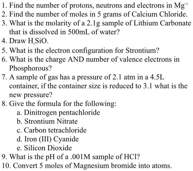 SOLVED: 1. Find the number of protons, neutrons, and electrons in Mg. 2 ...
