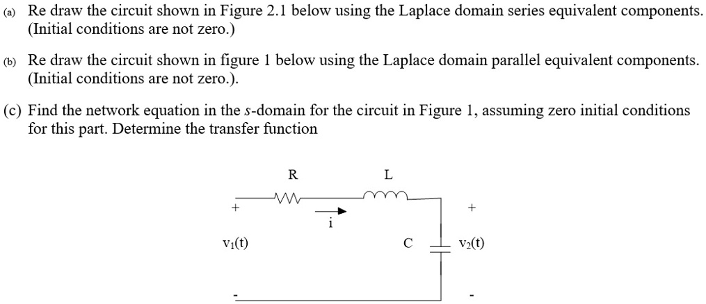 SOLVED: (a Re draw the circuit shown in Figure 2.1 below using the Laplace domain series ...
