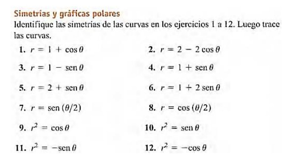 simetrias y graficas polares identifique las simetrias de las curvas en ...