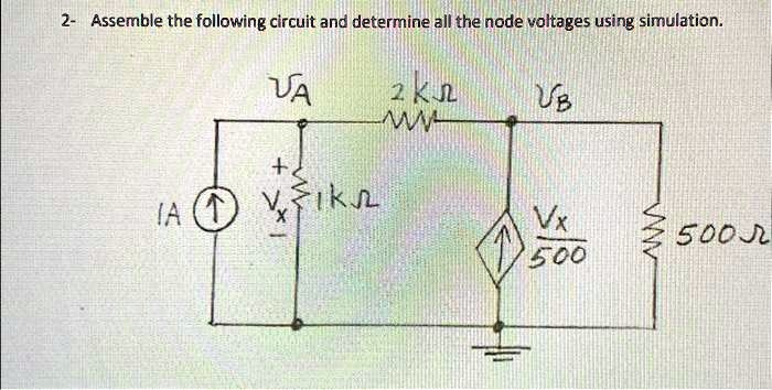 SOLVED: Texts: PLEASE SOLVE USING THE MULTISIM ONLINE VERSION 2- Assemble the following circuit ...