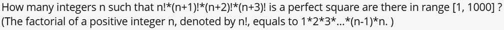 how many integers n such that nln1n21n3 is a perfect square are there ...