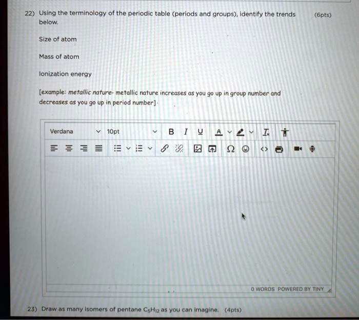 22) Uslng the terminology of the periodic table (peri… - SolvedLib