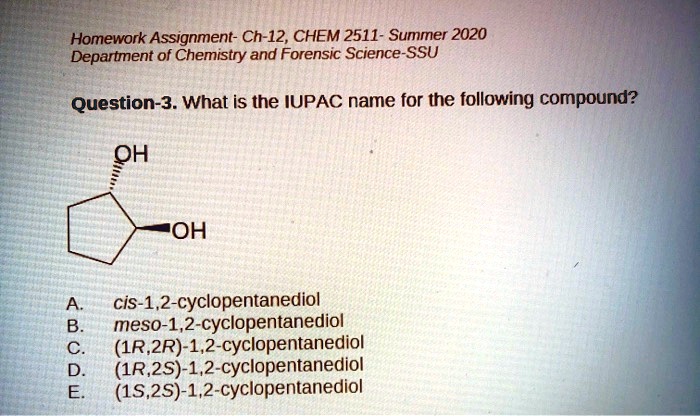 homework assignment ch 12chem 2511 summer 2020 department of chemistry ...