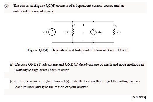 SOLVED: (a) The circuit in Figure Q2(d) consists of a dependent current source and an ...