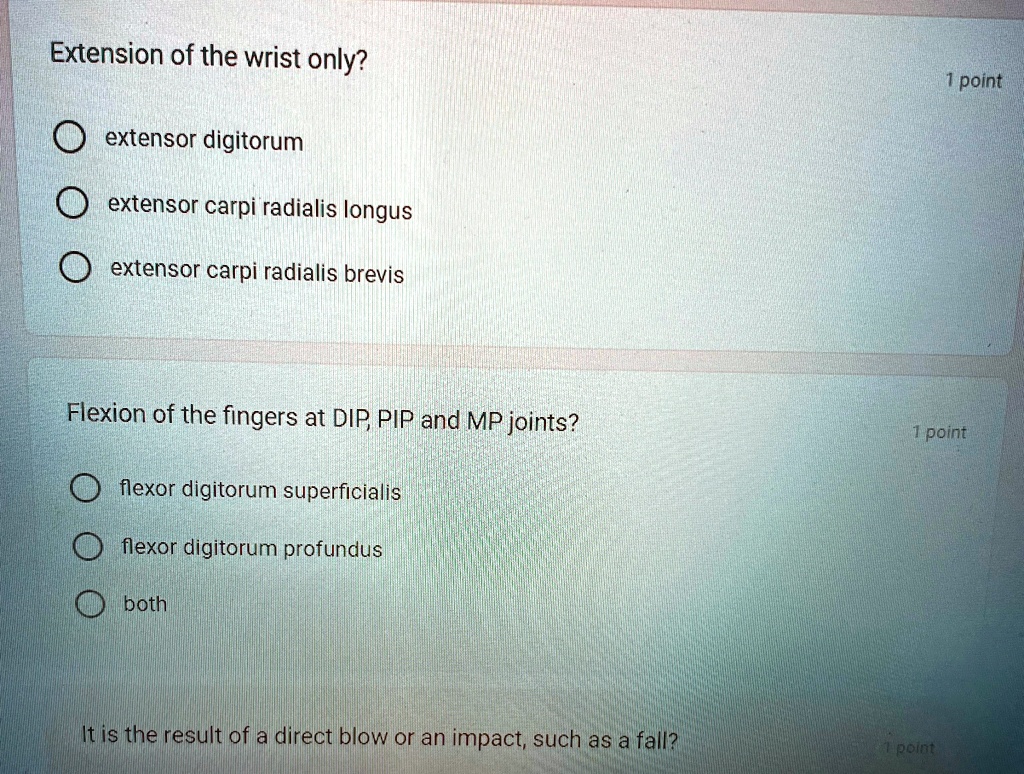 Extension of the wrist only? extensor digitorum extensor carpi radialis ...