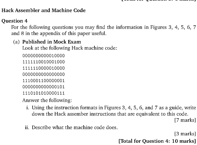 Solved Hack Assembler And Machine Code Question 4 For The Following Questions You May Find The