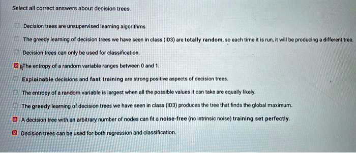 Solved Decision Trees Are Supervised Learning Algorithms The Greedy 3318