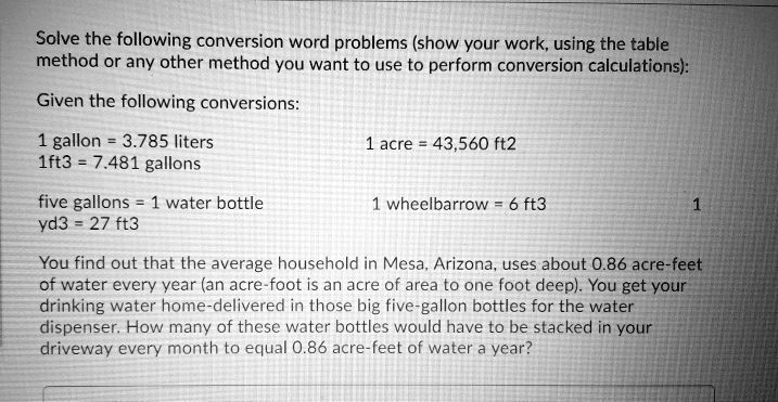 VIDEO solution: Solve the following conversion word problems (show your ...