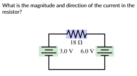 What is the magnitude and direction of the current in the resistor?