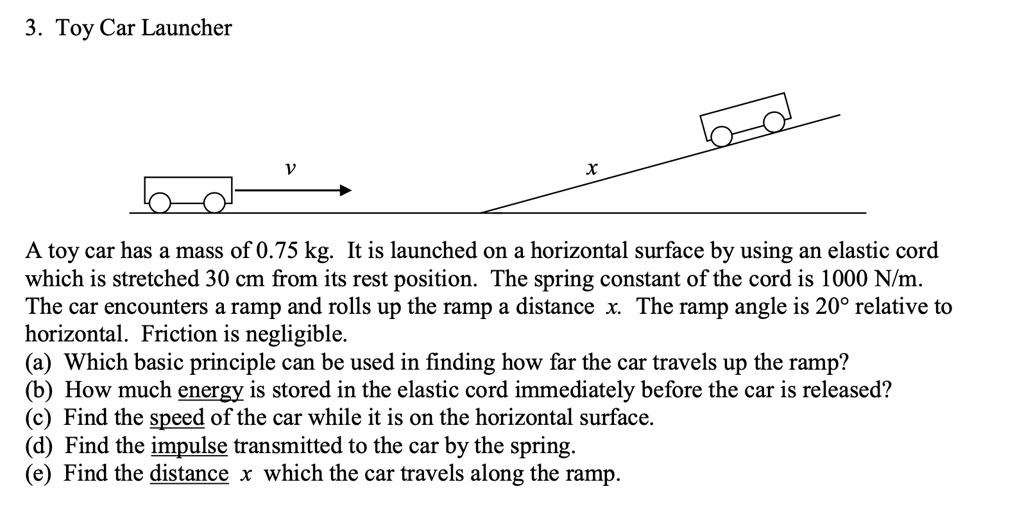 3 toy car launcher a toy car has a mass of 075 kg it is launched on a ...