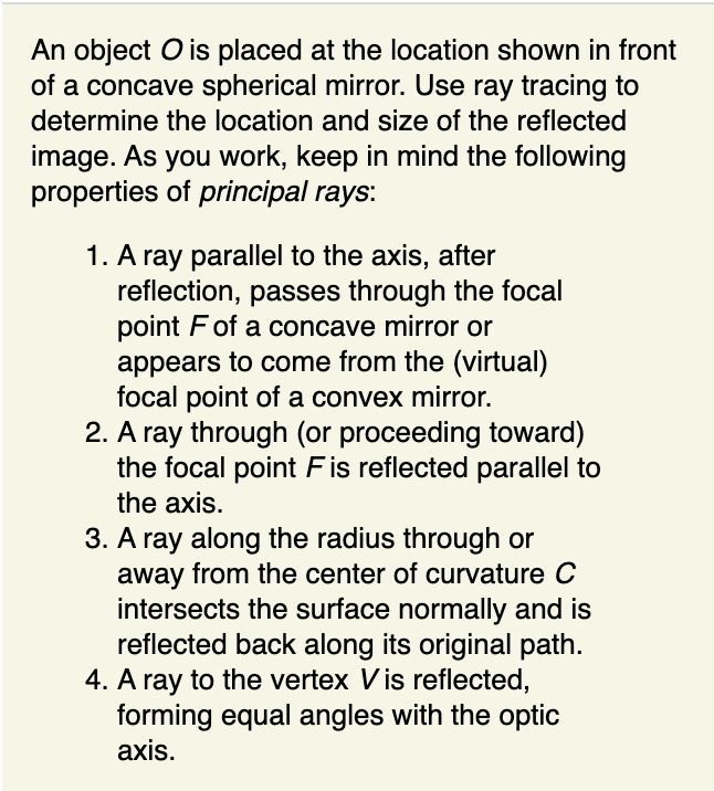 SOLVED: An object O is placed at the location shown in front of a ...