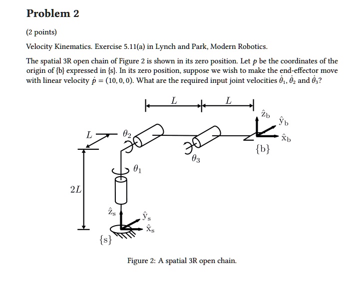 Problem 2 (2 points) Velocity Kinematics. Exercise 5.11(a)...