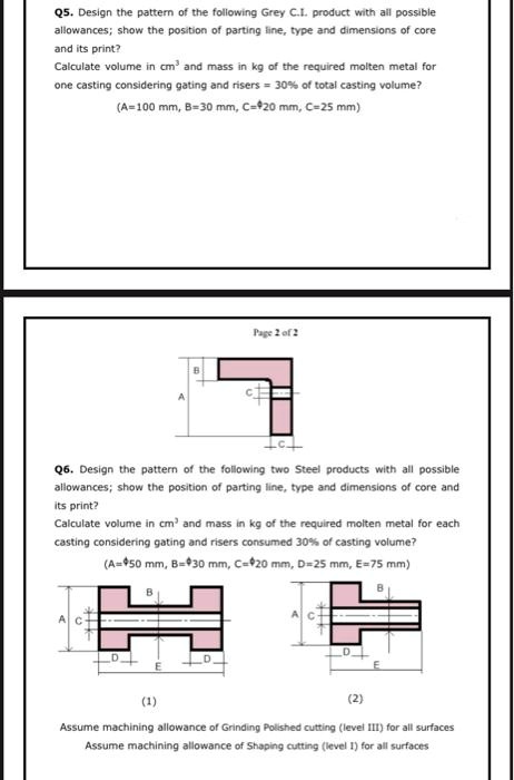 Q5. Design the pattern of the following Grey C.I. product with all ...