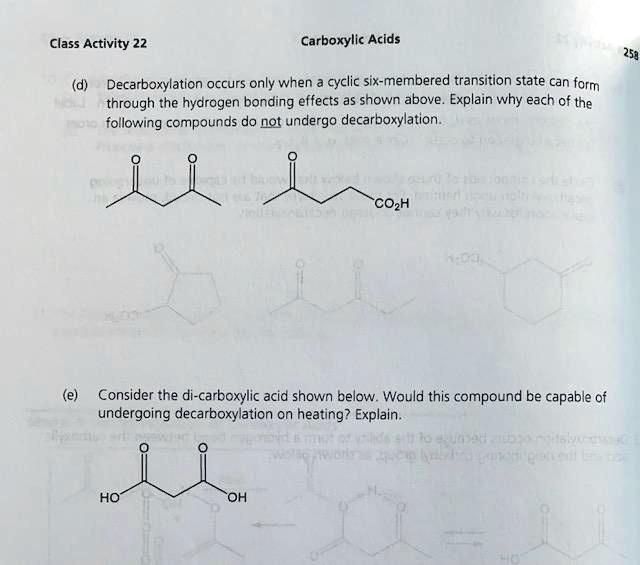 class activity 22 carboxylic acids decarboxylation occurs only when ...