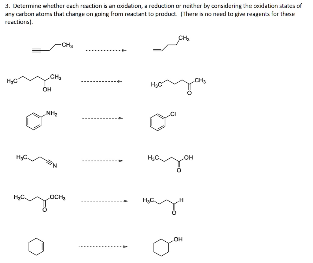 Solved Determine Whether Each Reaction Is An Oxidation Reduction Or