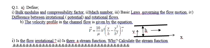SOLVED: Q.1.a) Define: i) Bulk modulus and compressibility factor. ii ...