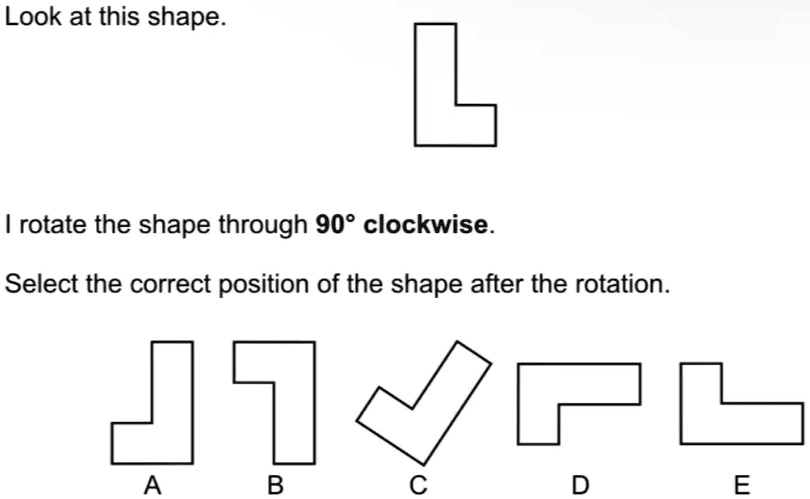 Solved Look At This Shape Rotate The Shape Through 90 Clockwise