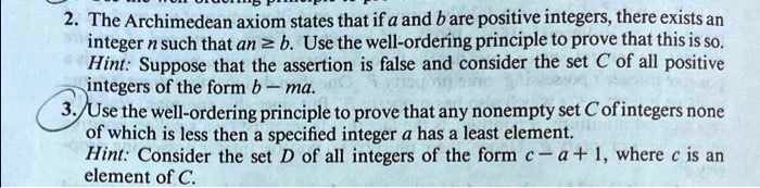 Number Theory Integer N Such That Anb Use The Well Ordering Principle To Prove That This Is So 1961
