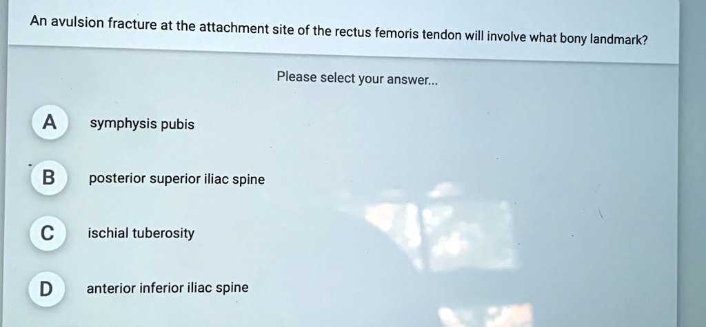 An avulsion fracture at the attachment site of the rectus femoris ...