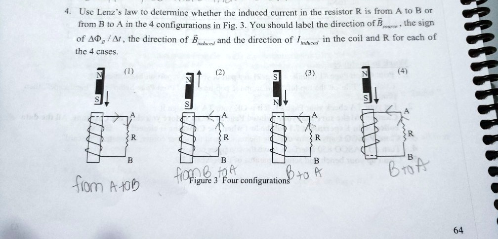 SOLVED:Use Lenz law to determine whether the induced current in the ...