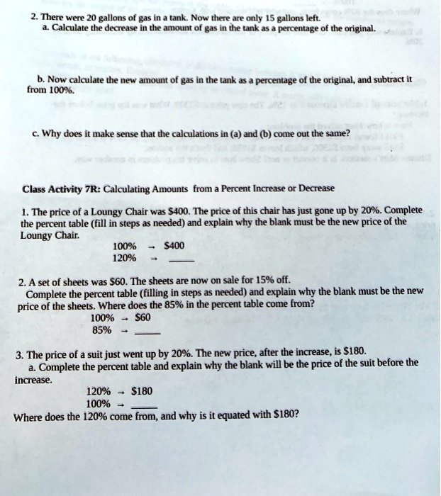 SOLVED: 2. There were 20 gallons of gas in the tank. Now there are only ...