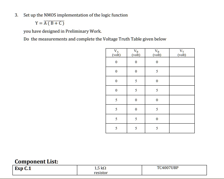 SOLVED: Set up the NMOS implementation of the logic function Y = A(B ...