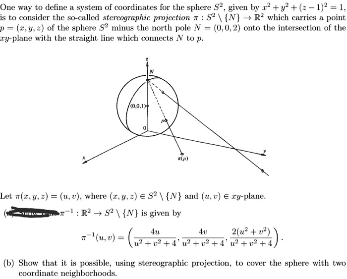 one way to define system of coordinates for the sphere s given by 1 y 2 ...