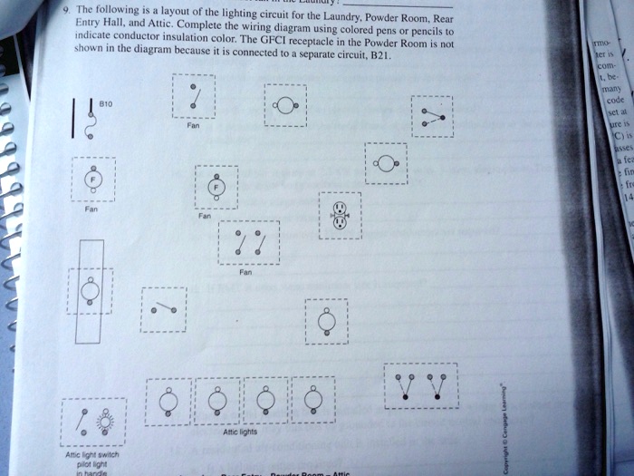 complete the wiring diagram the following is a layout of the lighting ...