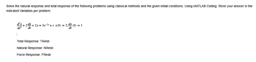 [GET ANSWER] Solve the natural response and total response of the following problems using ...