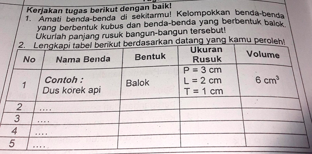 SOLVED: 1.amati benda-benda di sekitar! kelompokkan benda-benda yang ...