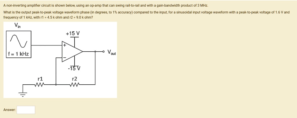 SOLVED: A non-inverting amplifier circuit is shown below, using an op ...