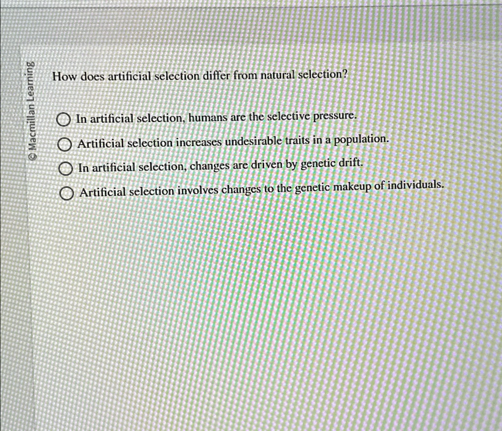 how does artificial selection differ from natural selection in ...