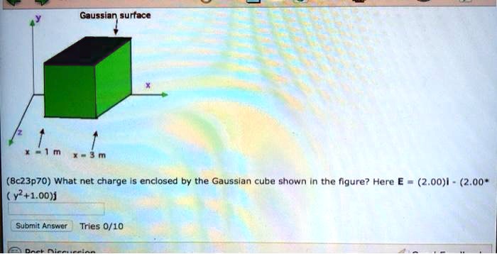 SOLVED: Gaussian surtece (8c23070) What net charge Is enclosed bY the Gausslan cube shown In the ...