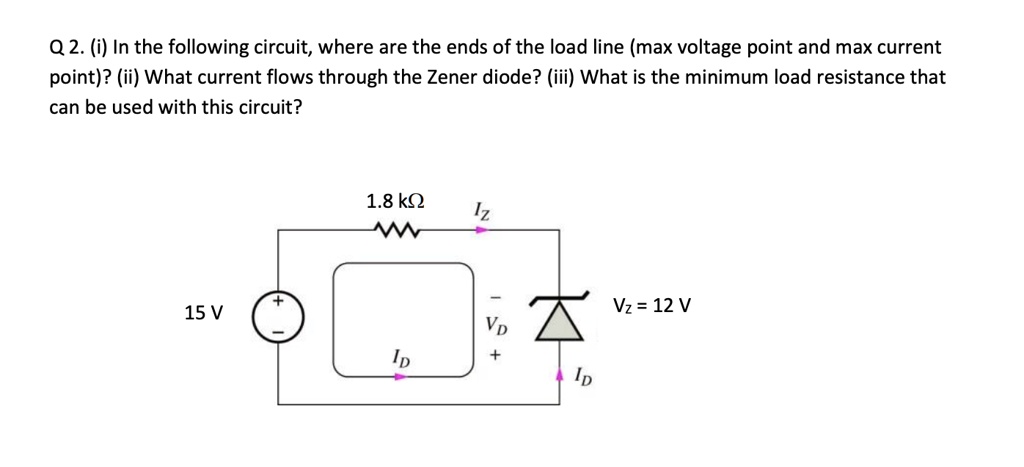 SOLVED: Q 2. (i) In the following circuit, where are the ends of the load line (max voltage ...